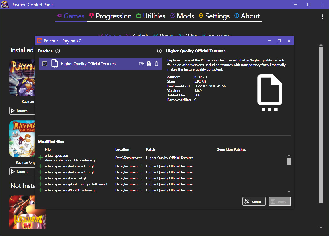 Rayman Control Panel [Rayman 3: Hoodlum Havoc] [Modding Tools]