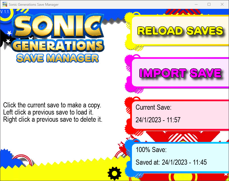 Sonic Generations Save Manager Modding Tool for Sonic Generations (2011 ...