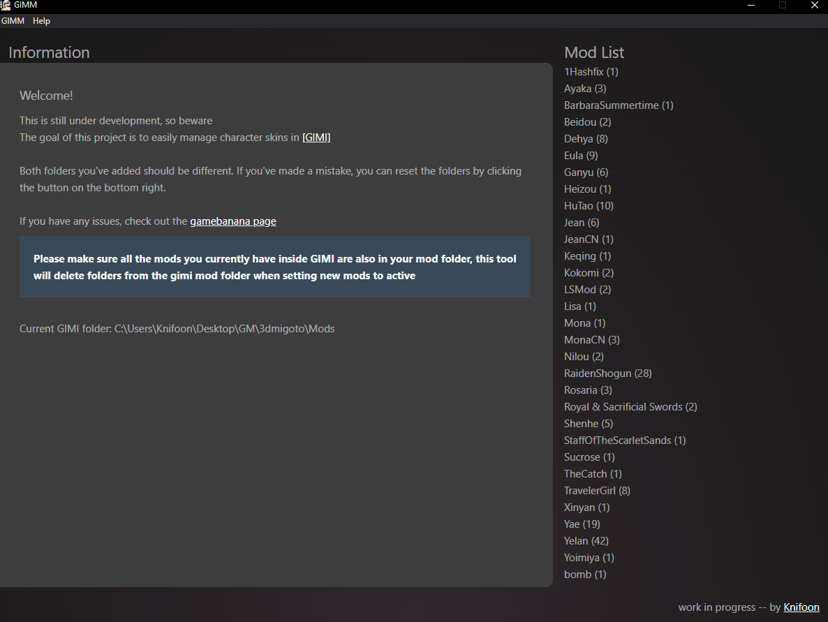 GIMM (Genshin Impact Mod Manager) Modding Tool for Genshin Impact | GI Modding Tools