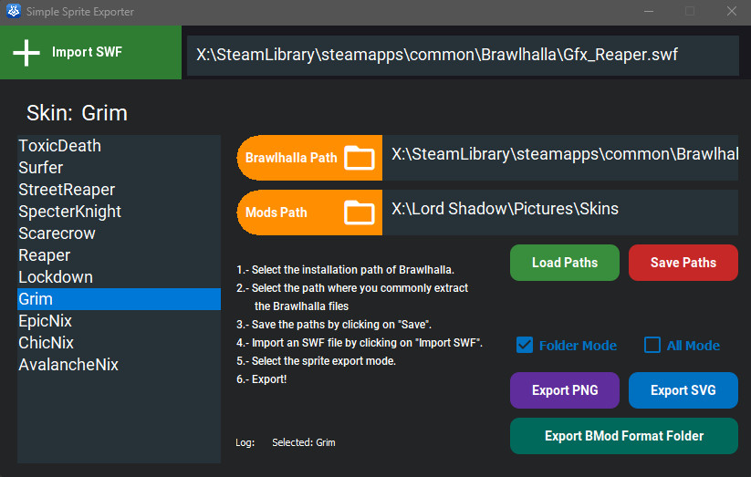 Simple Sprite Exporter [Brawlhalla] [Modding Tools]