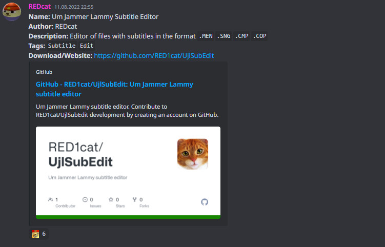 UJL Subtitle Editor (Tool) Modding Tool for Um Jammer Lammy | UJL ...