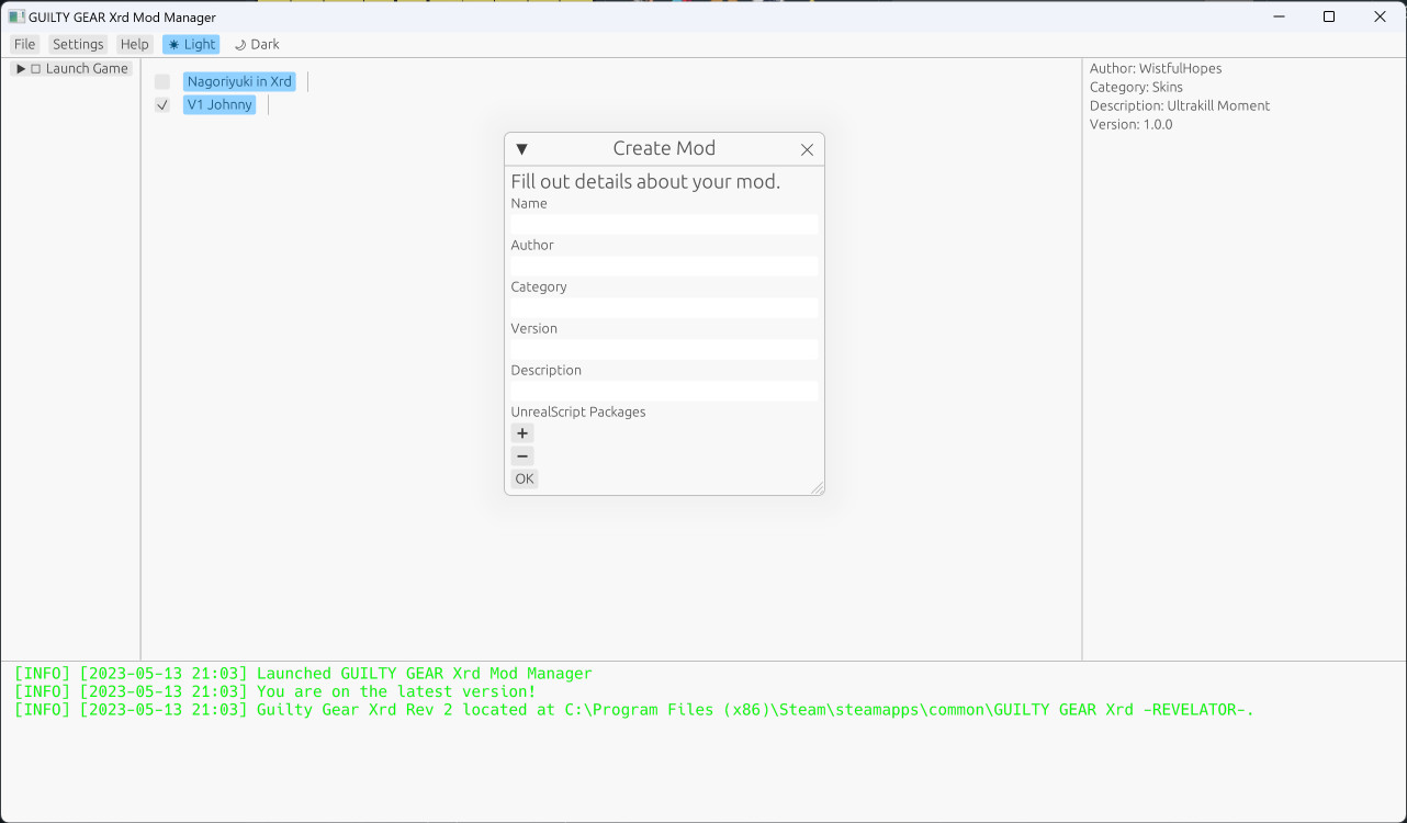 Guilty Gear Xrd Mod Manager Modding Tool for Guilty Gear Xrd Rev 2 | GGXrd Modding Tools