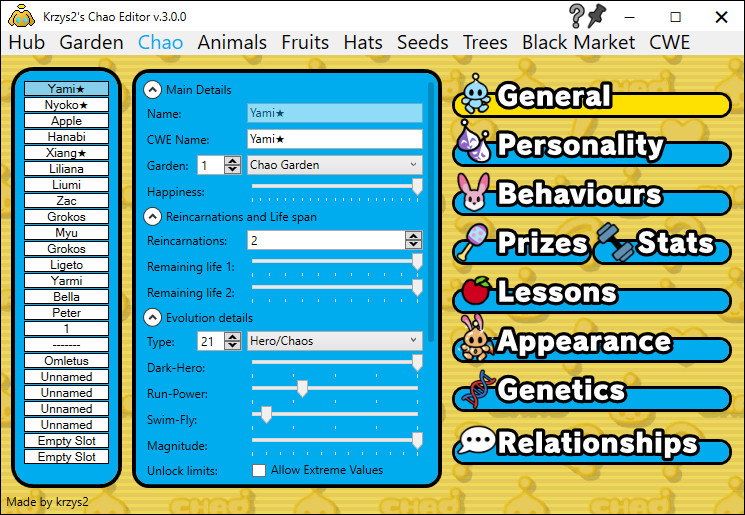 Krzys2's Chao Editor Modding Tool for Sonic Adventure 2 | SA2 Modding Tools