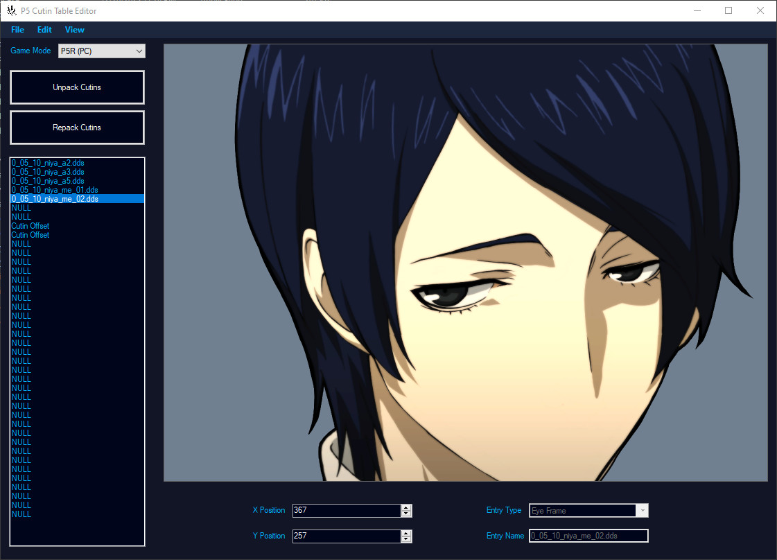Cutin Table Editor Modding Tool for Persona 5 Royal (PC) | P5R (PC) Modding Tools