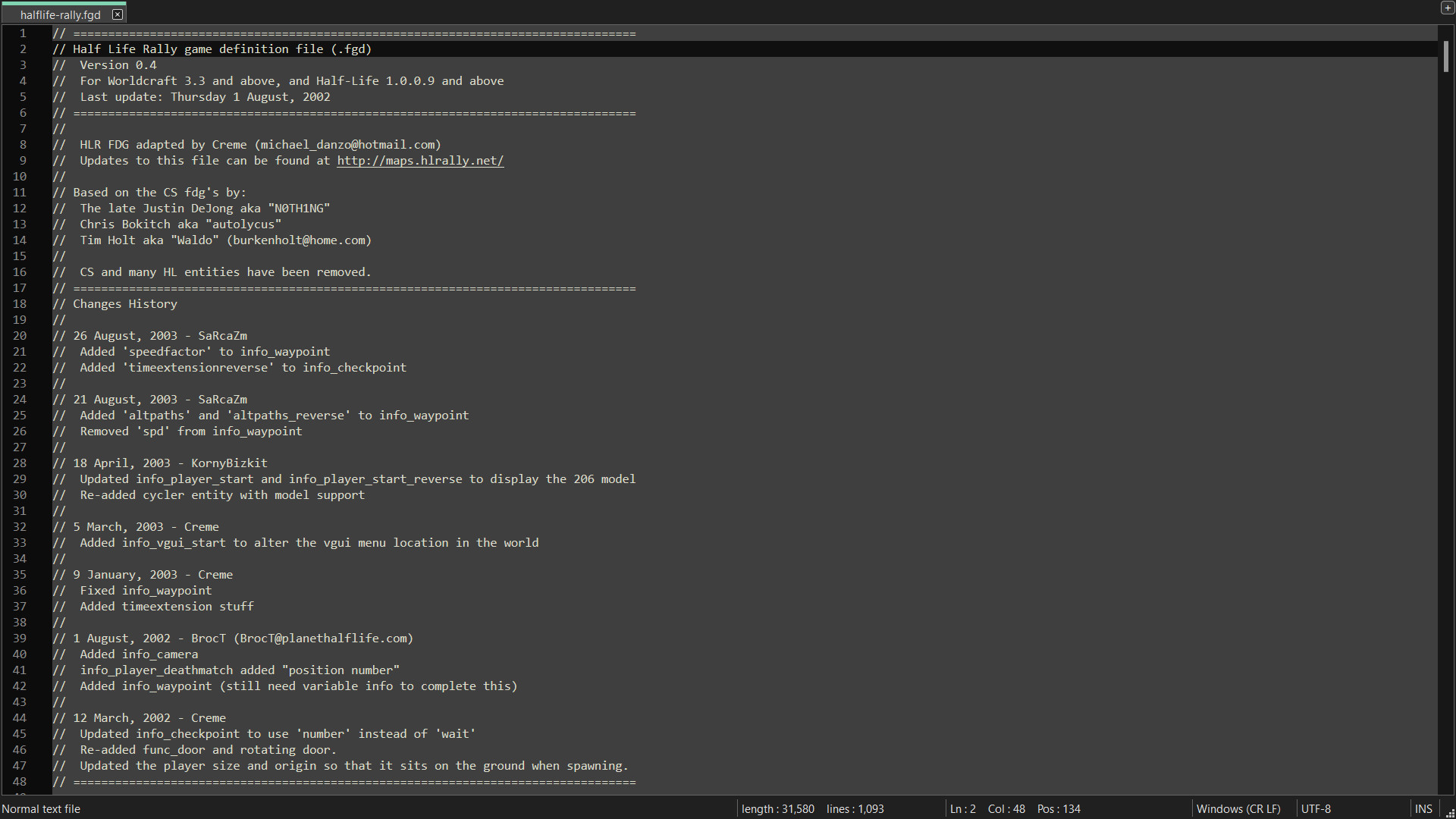Half-Life Rally .FGD Modding Tool for Half-Life: Rally | HLR Modding Tools