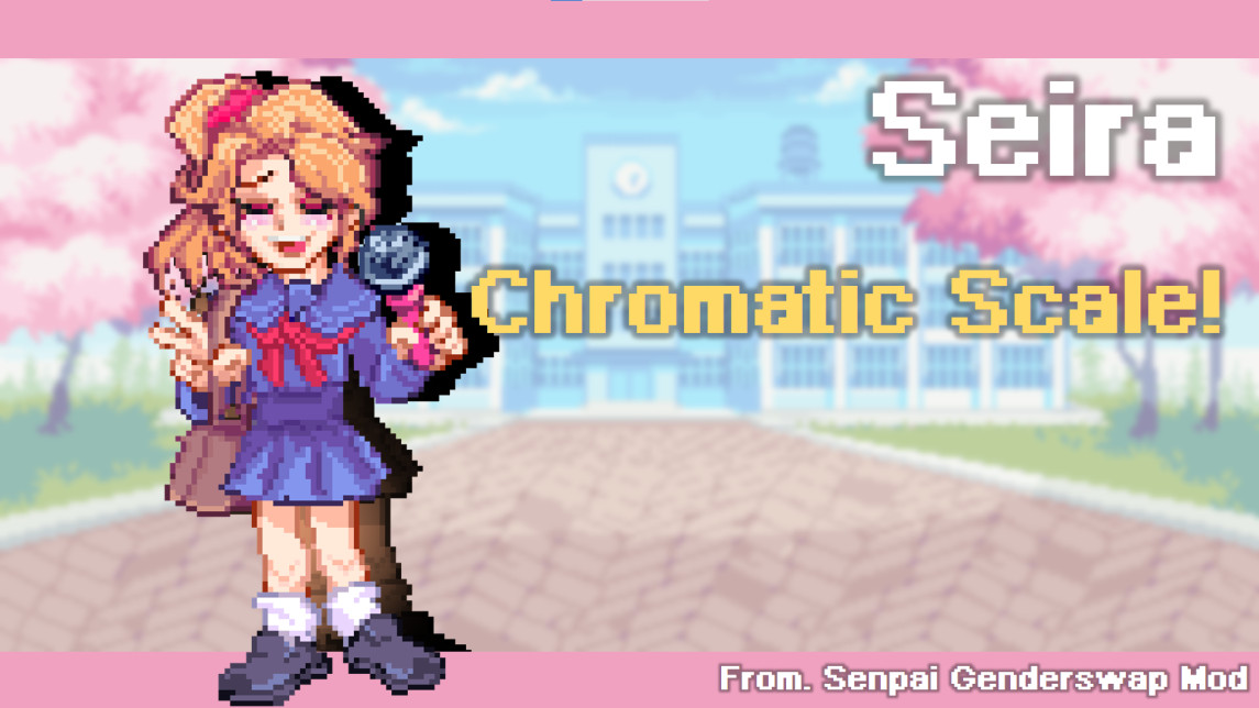 Seira (Genderswap Senpai) Chromatic Scale Modding Tool for Friday Night Funkin' | FNF Modding Tools