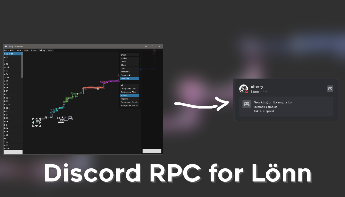 Discord RPC for Lönn Modding Tool for Celeste | Celeste Modding Tools