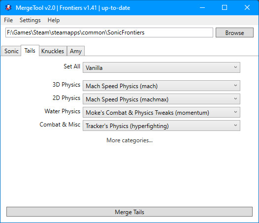 PlayerCommon Merge Tool [Frontiers v1.41] Modding Tool for Sonic Frontiers | Frontiers Modding Tools