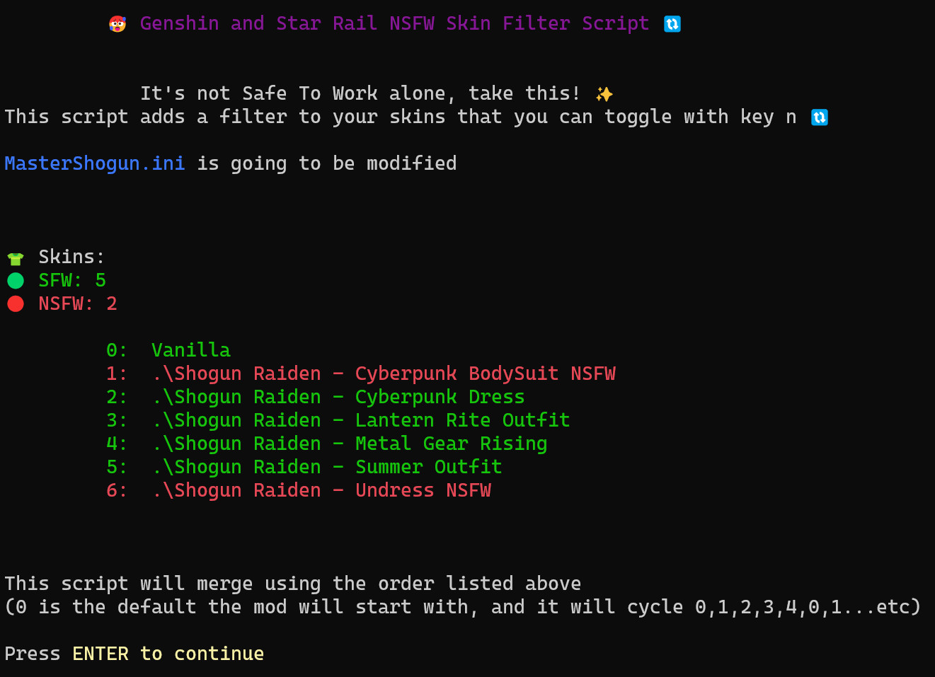 NSFW ON/OFF Toggle for Merged Skins Modding Tool for Genshin Impact | GI Modding Tools