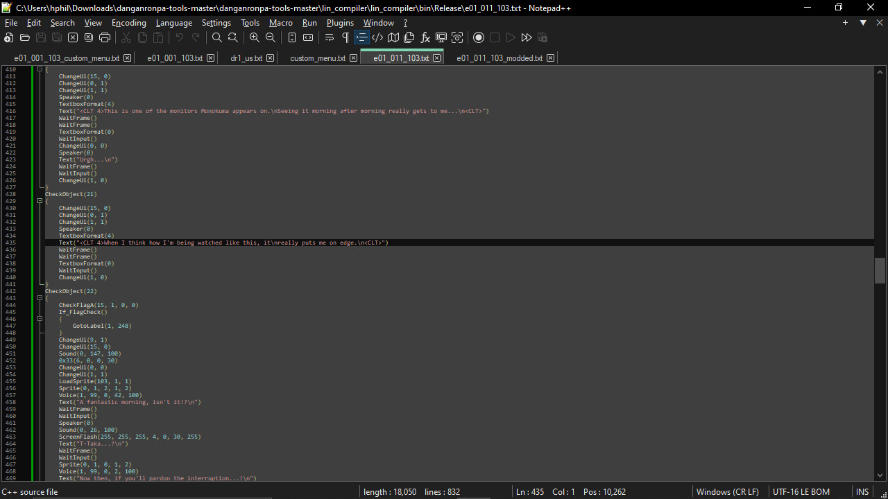 Lin Compiler Modding Tool for Danganronpa: Trigger Happy Havoc | DR1 Modding Tools