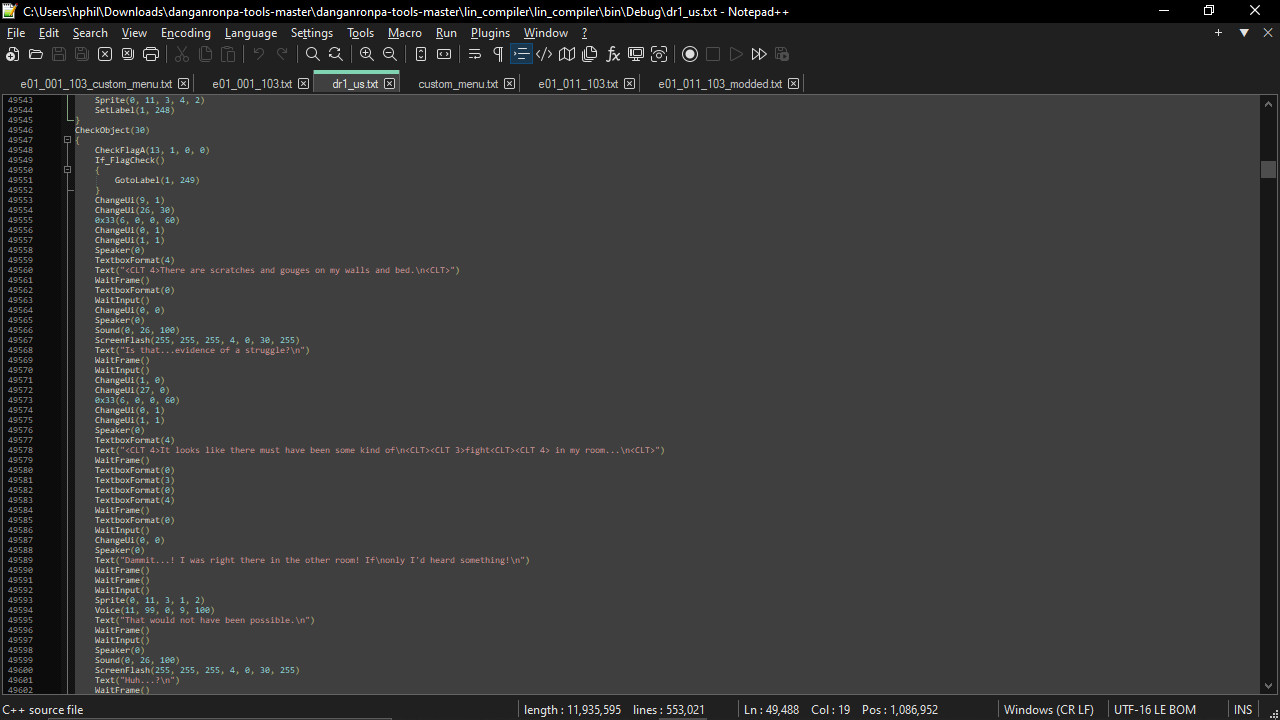 Lin Compiler Modding Tool for Danganronpa: Trigger Happy Havoc | DR1 Modding Tools