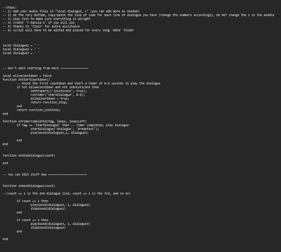 Voice Acting Dialogue Script for Psych Engine Modding Tool for Friday Night Funkin' | FNF ...