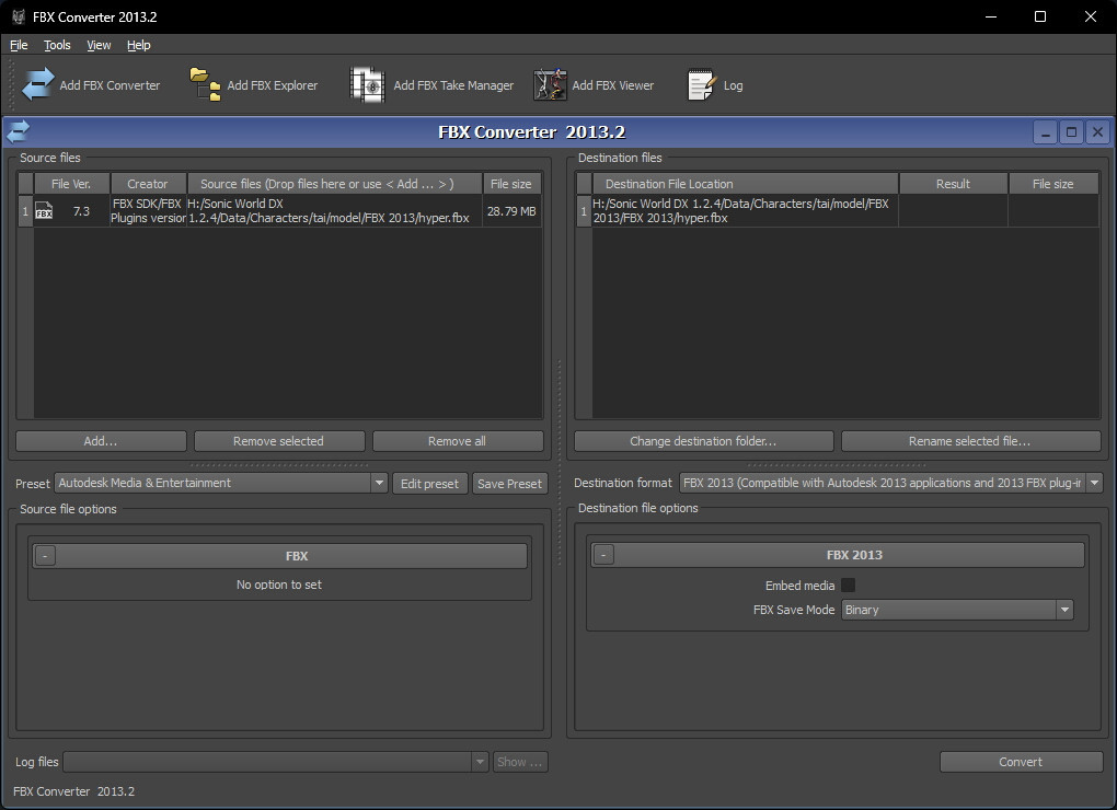 FBX 2013.3 Converter Modding Tool for Sonic World DX | SWDX Modding Tools