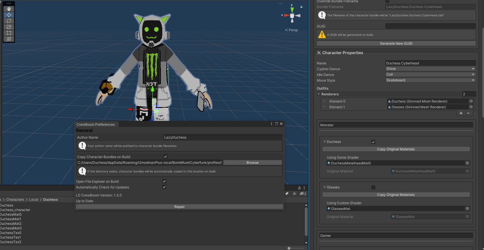 LD CrewBoom Unity Tools Modding Tool for Bomb Rush Cyberfunk | BRC Modding Tools