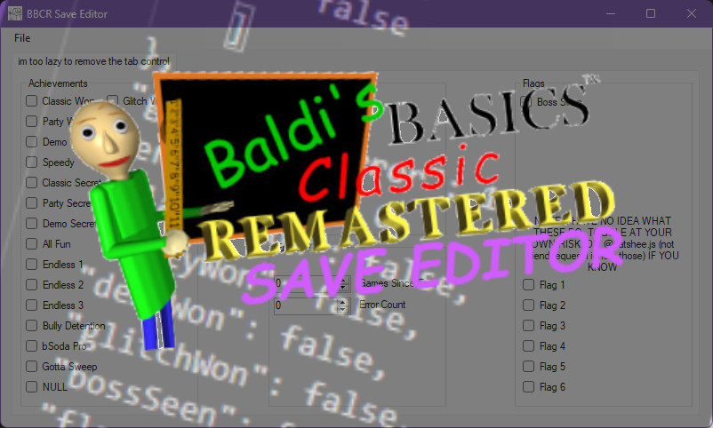BBCR: Save Editor Modding Tool for Baldi's Basics | Baldi Modding Tools