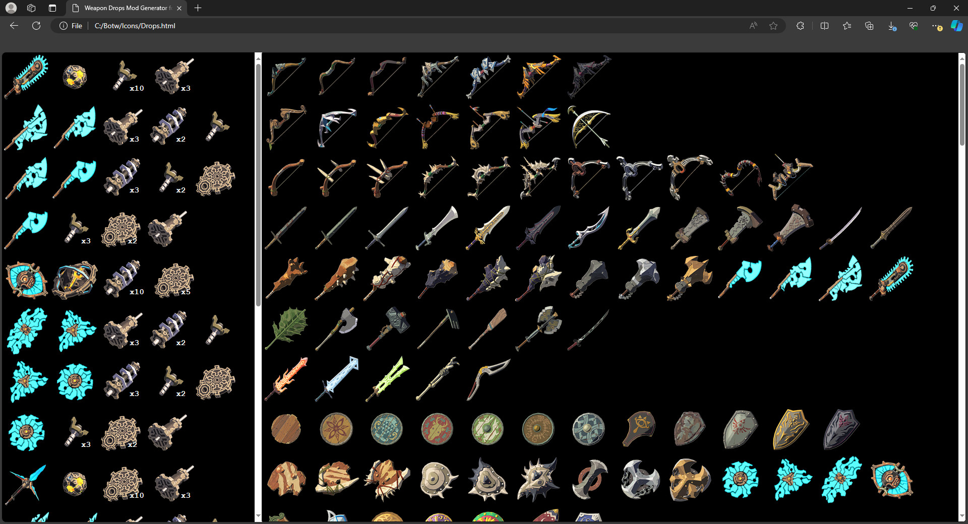 Weapons Drops Mod Creator Modding Tool for The Legend of Zelda: Breath ...