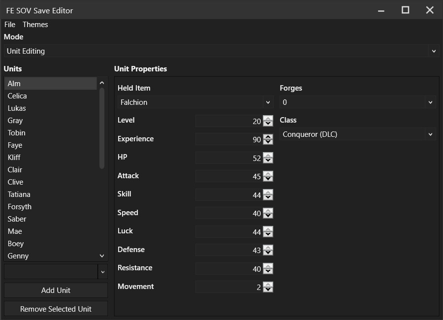 FESOV Save Editor Modding Tool for Fire Emblem Echoes: Shadows of ...