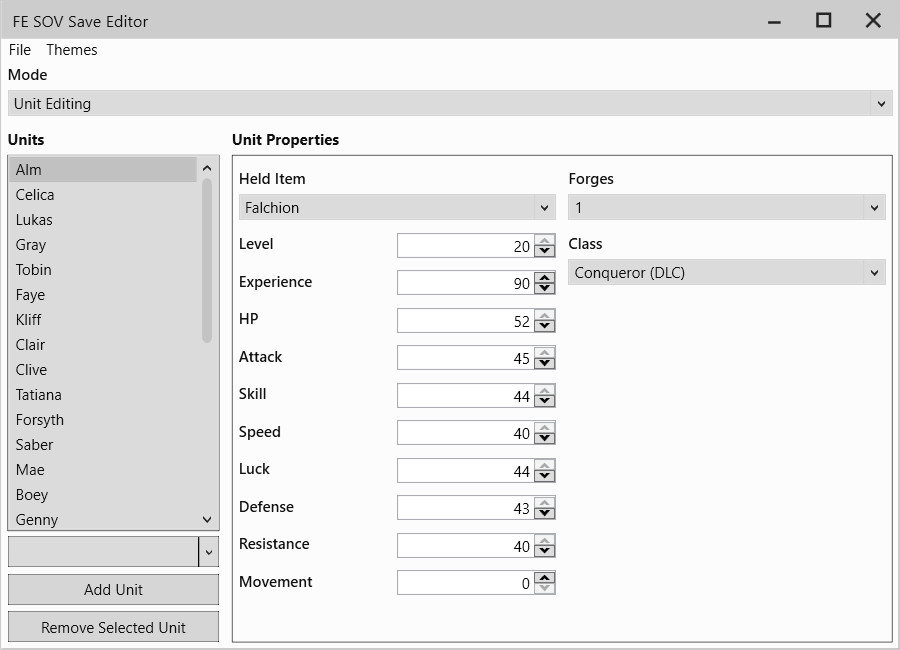 FESOV Save Editor Modding Tool for Fire Emblem Echoes: Shadows of ...