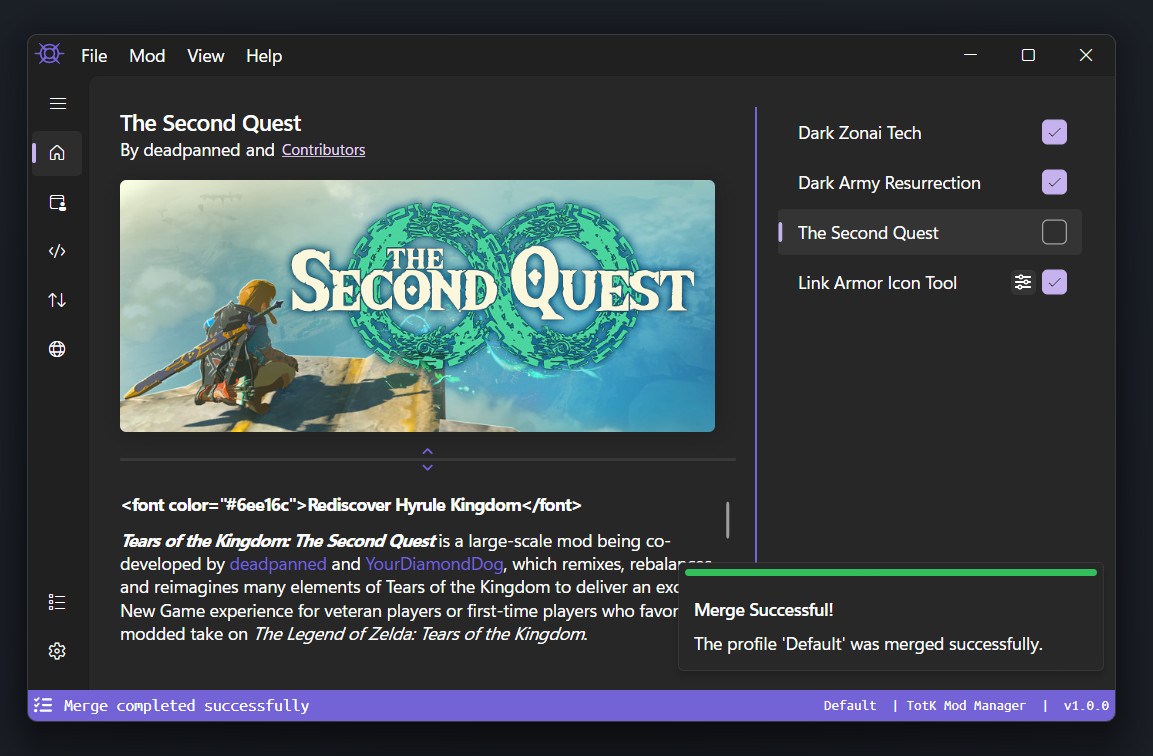 TotK Mod Manager Modding Tool for The Legend of Zelda: Tears of the ...