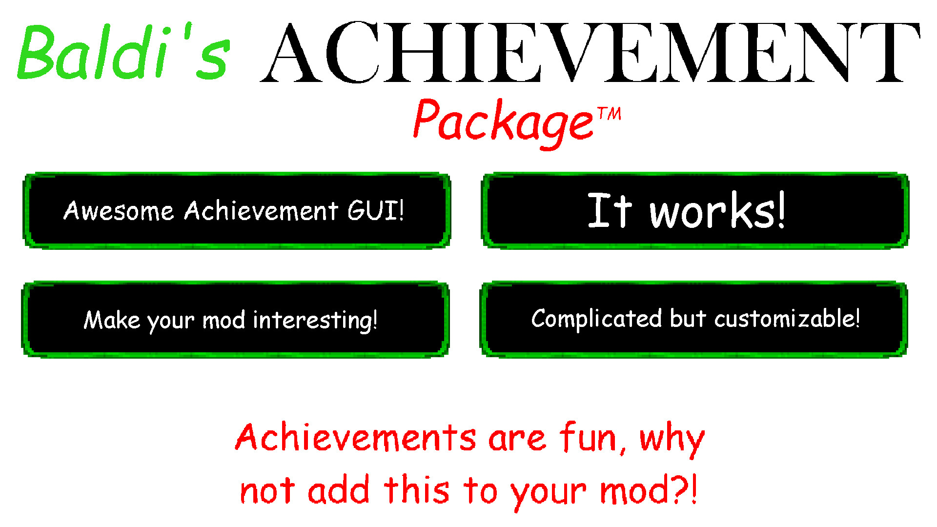 Baldi's Achievement Package Modding Tool for Baldi's Basics | Baldi ...