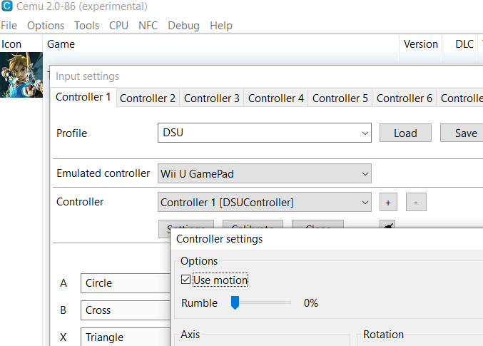 Wii U GamePad in Cemu over DSU ( RWUG ) Modding Tool for The Legend of Zelda: Breath of the Wild ...
