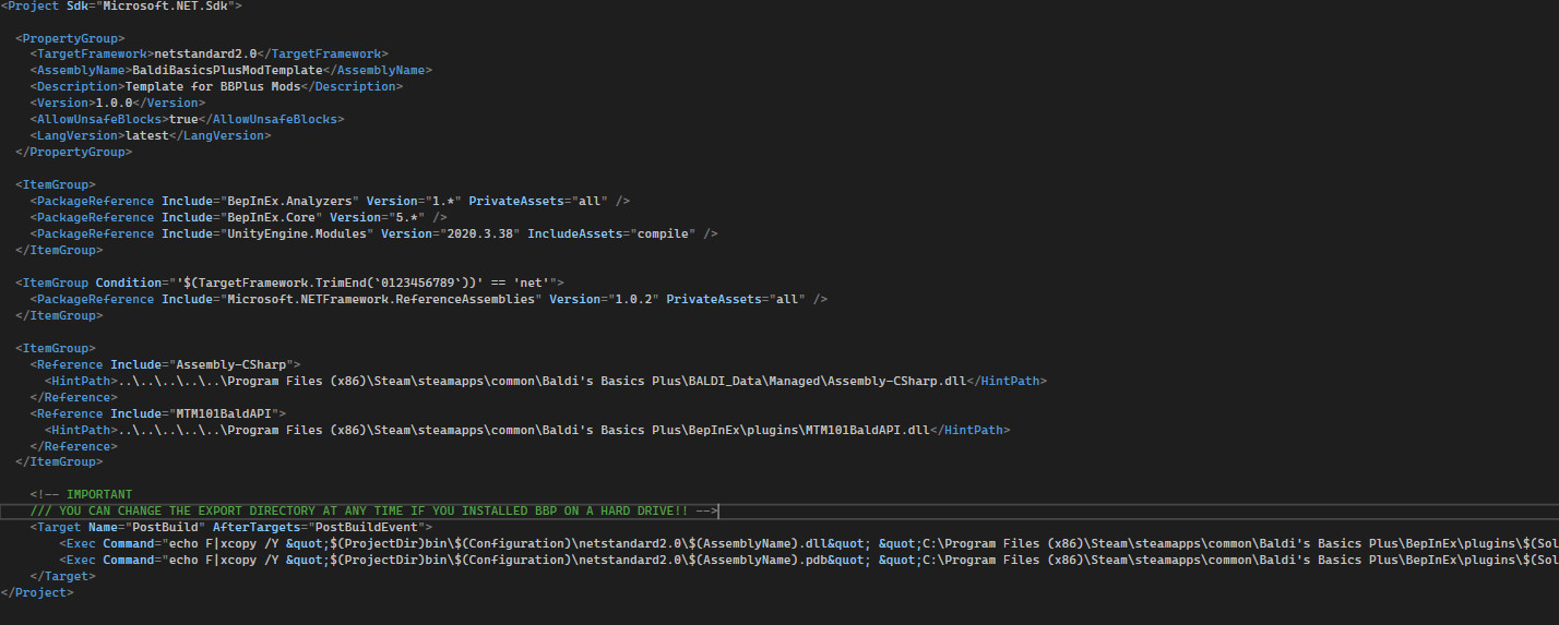 (Template) Baldi's Basics Plus BepInEx Mod Project Modding Tool for ...