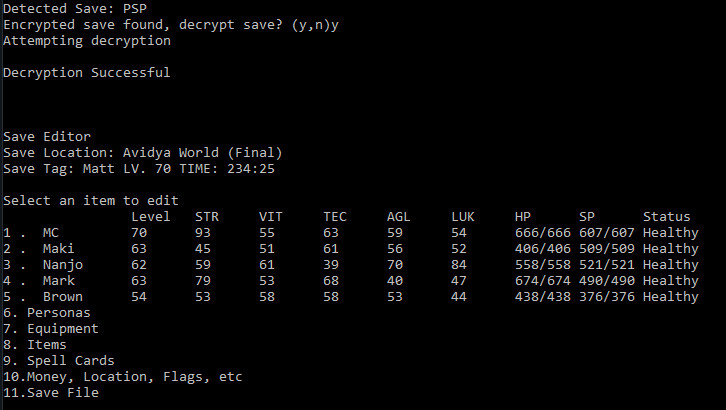 Persona 1 (PSP) Save Editor and Converter Modding Tool for Shin Megami ...