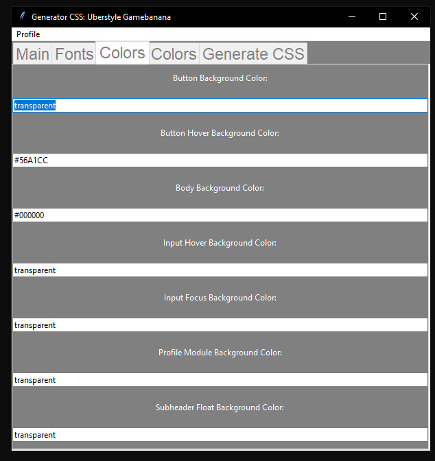 Generator CSS Uberstyle Gamebanana Modding Tool for GameBanana | GB Modding Tools
