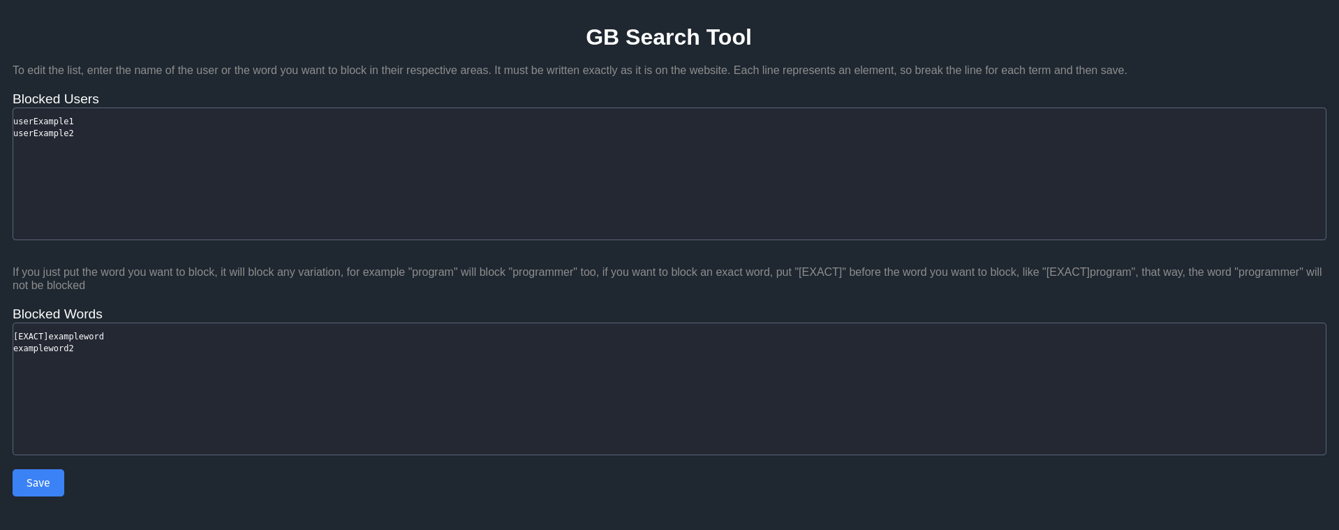 GB Search Tool - hide mods from blocked users Modding Tool for GameBanana | GB Modding Tools