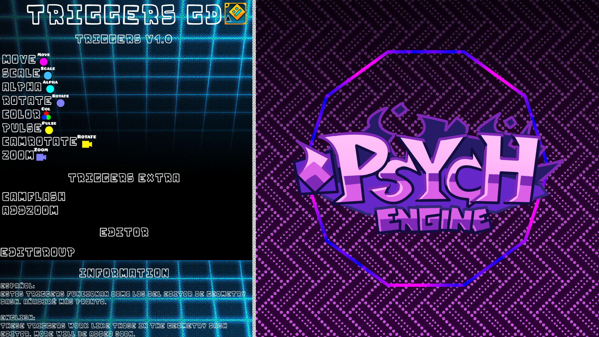 Triggers GD v1.1 - Port Psych Engine Modding Tool for Friday Night Funkin' | FNF Modding Tools