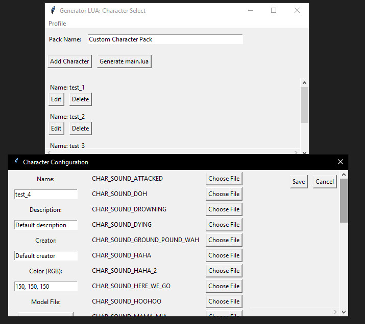 Generator LUA Character Select Modding Tool for Super Mario 64 PC Port ...