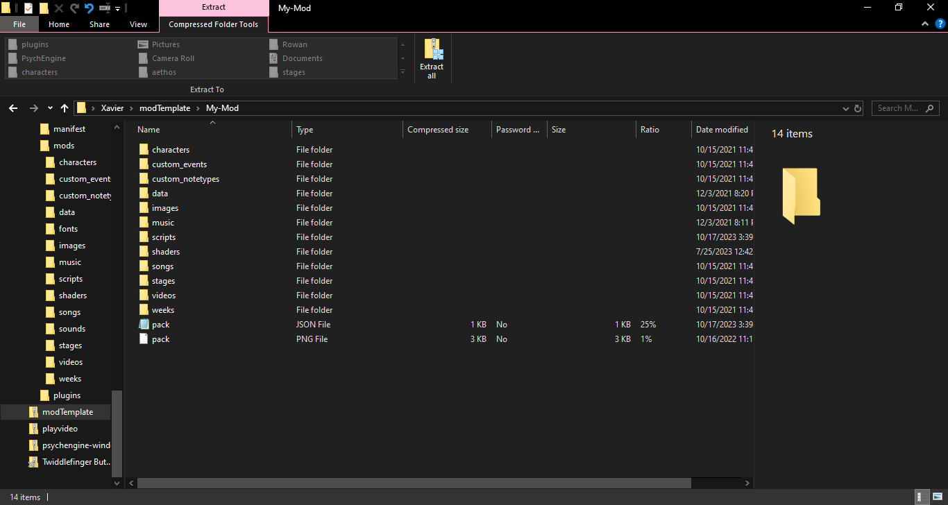 Mod tEMPLATE Zip FOLDER Modding Tool for Friday Night Funkin' | FNF ...