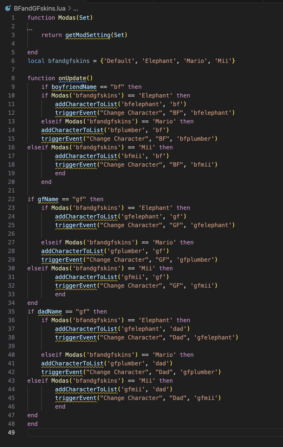 Skin Select LUA Option (Psych Engine V1) Modding Tool for Friday Night ...