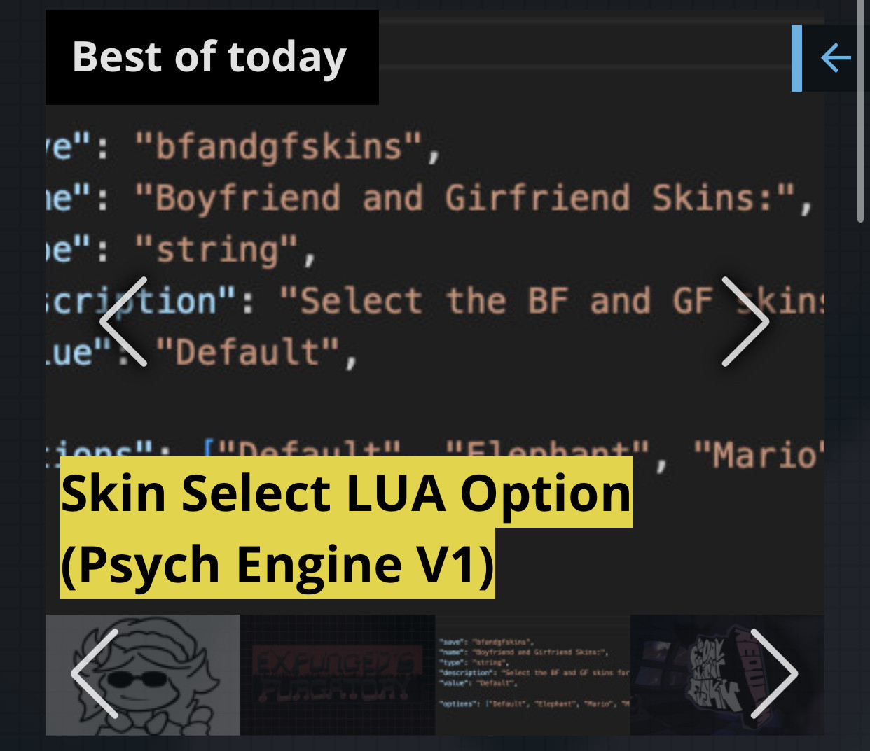 Skin Select LUA Option (Psych Engine V1) Modding Tool for Friday Night Funkin' | FNF Modding Tools