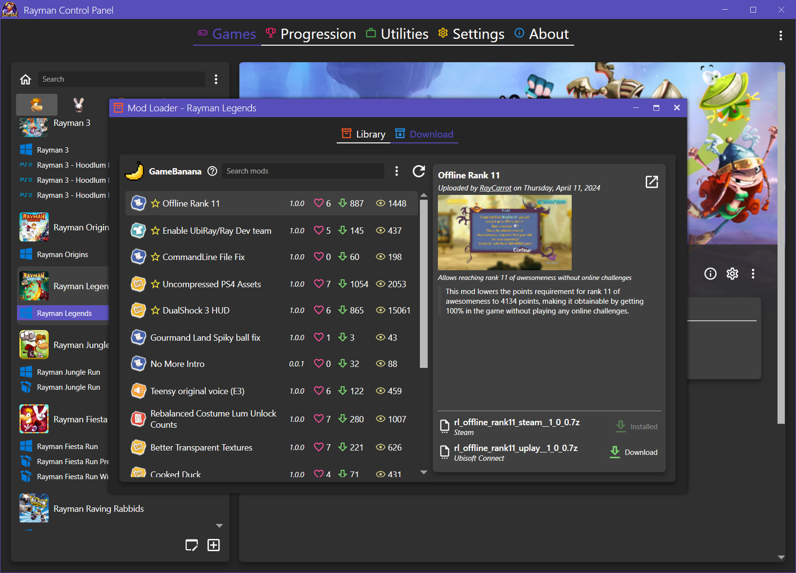 Rayman Control Panel Modding Tool for Rayman Legends | RL Modding Tools
