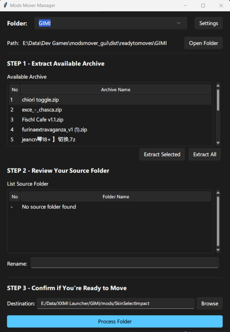 Mods Mover Manager Modding Tool for Genshin Impact | GI Modding Tools