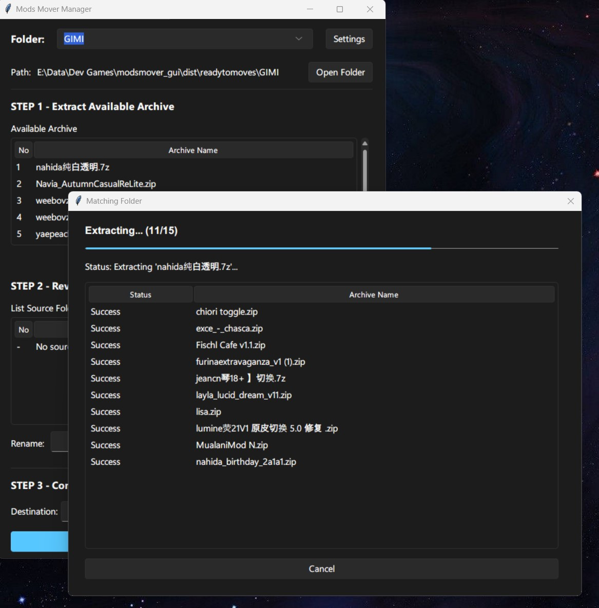 Mods Mover Manager Modding Tool for Genshin Impact | GI Modding Tools