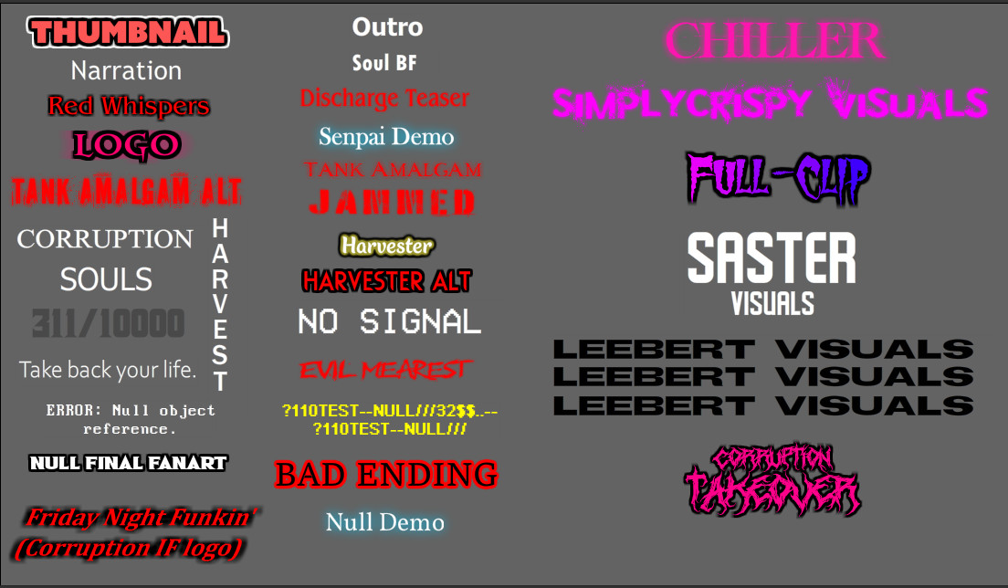 Corruption Font Pack! (+FLA) Modding Tool for Friday Night Funkin ...