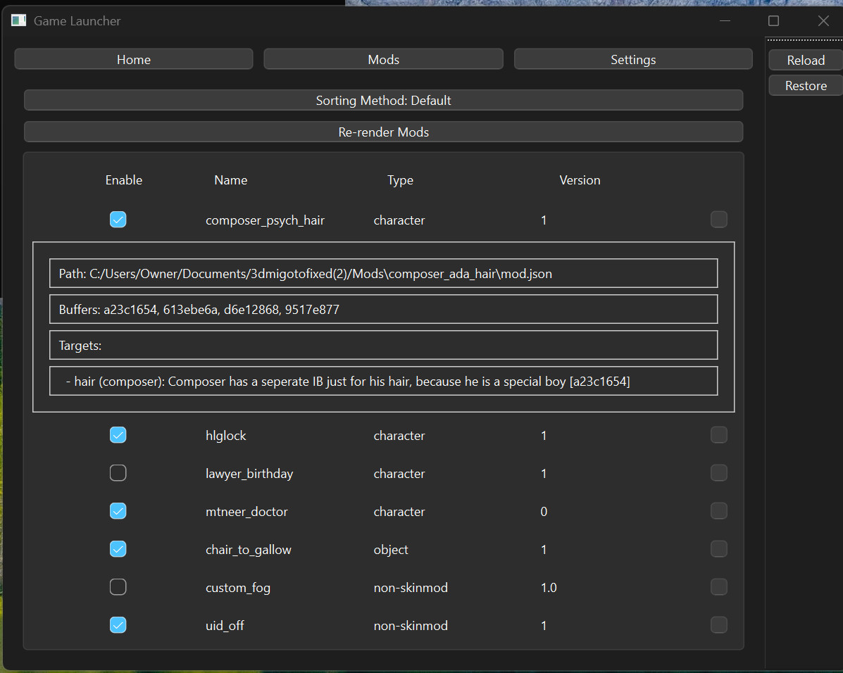 Doll Game Mod Launcher Modding Tool for Identity V | IDV Modding Tools