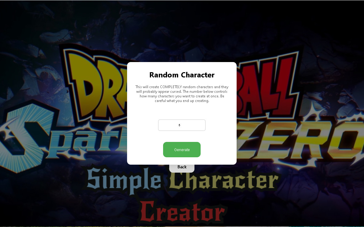 Simple Character Creator Modding Tool for Dragon Ball: Sparking! ZERO | DBSZ Modding Tools