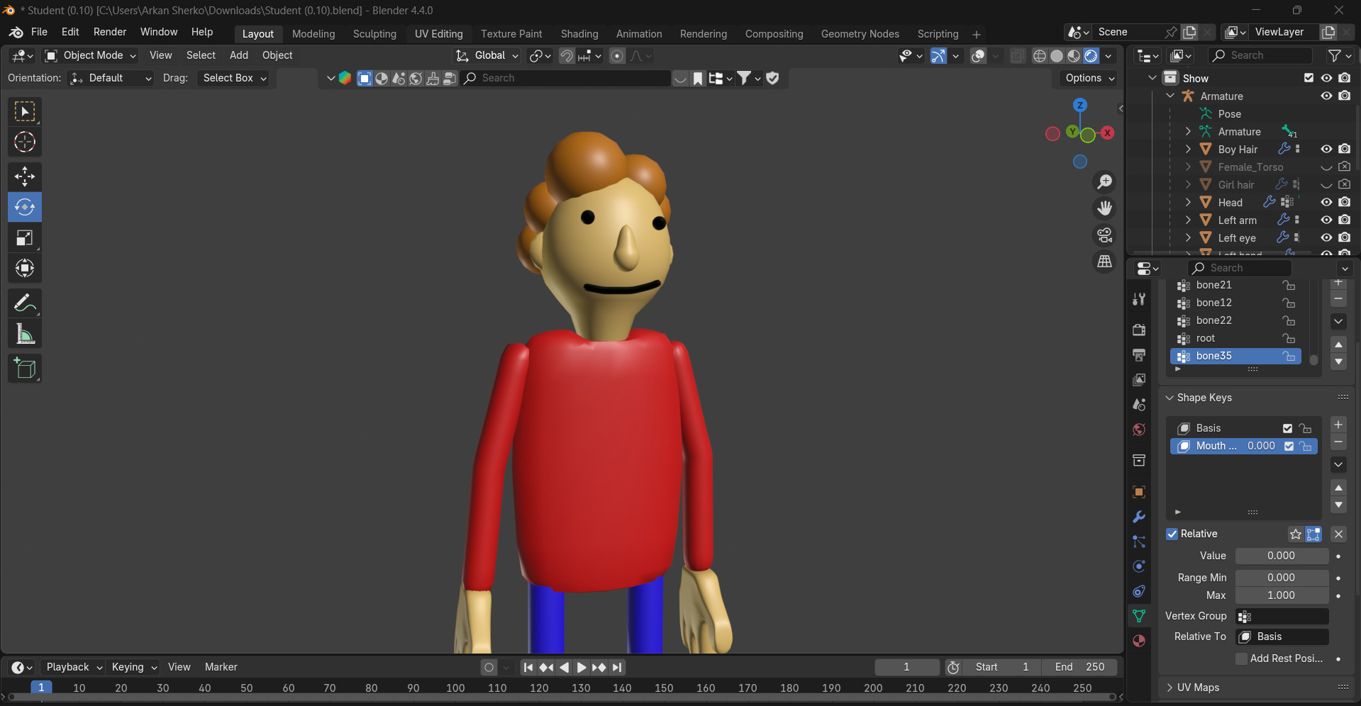 Student Blender Model! Modding Tool for Baldi's Basics | Baldi Modding Tools
