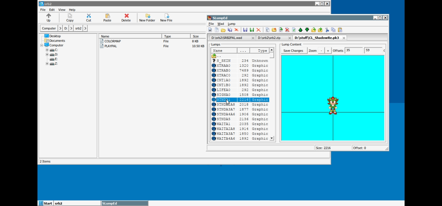 SRB2PAL For SlumpeD!(SRB2 Palette for Slumped) Modding Tool for Sonic ...