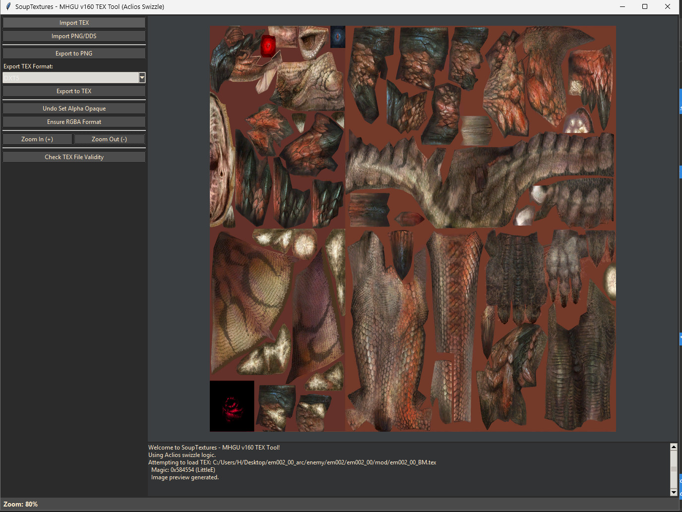 SoupTextures: MTF Tex Reader/Exporter Modding Tool for Monster Hunter Generations Ultimate ...