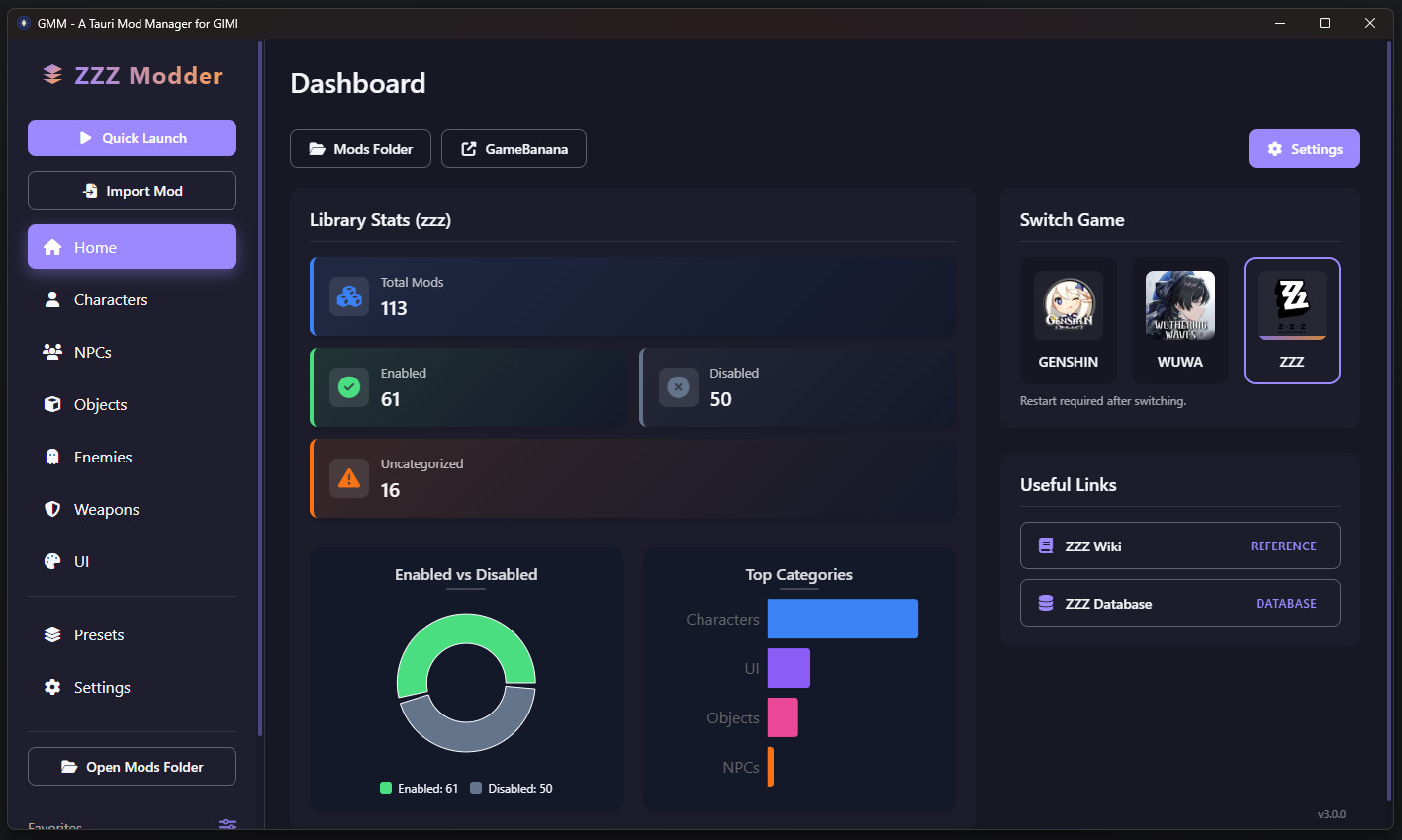 Gmm Mod Manager Modding Tool For Zenless Zone Zero Zzz Modding Tools