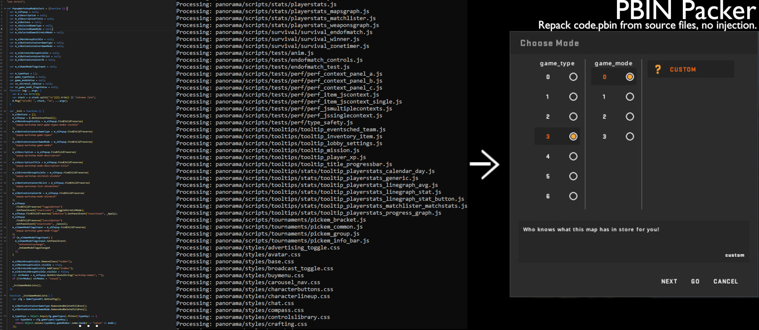 PBIN Packer Modding Tool for Counter-Strike: Global Offensive | CS:GO Modding Tools