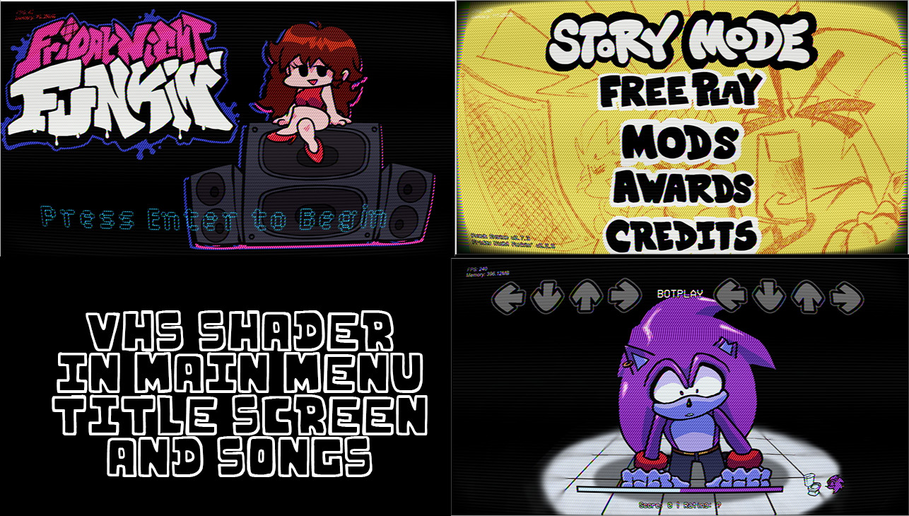 VHS Shader (IN MAIN MENU) Modding Tool for Friday Night Funkin' | FNF Modding Tools