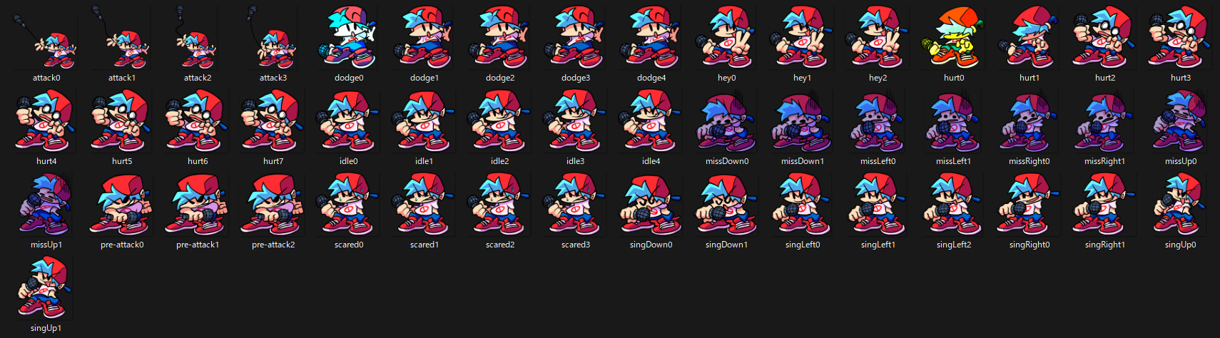 png for each BOYFRIEND animation Modding Tool for Friday Night Funkin ...