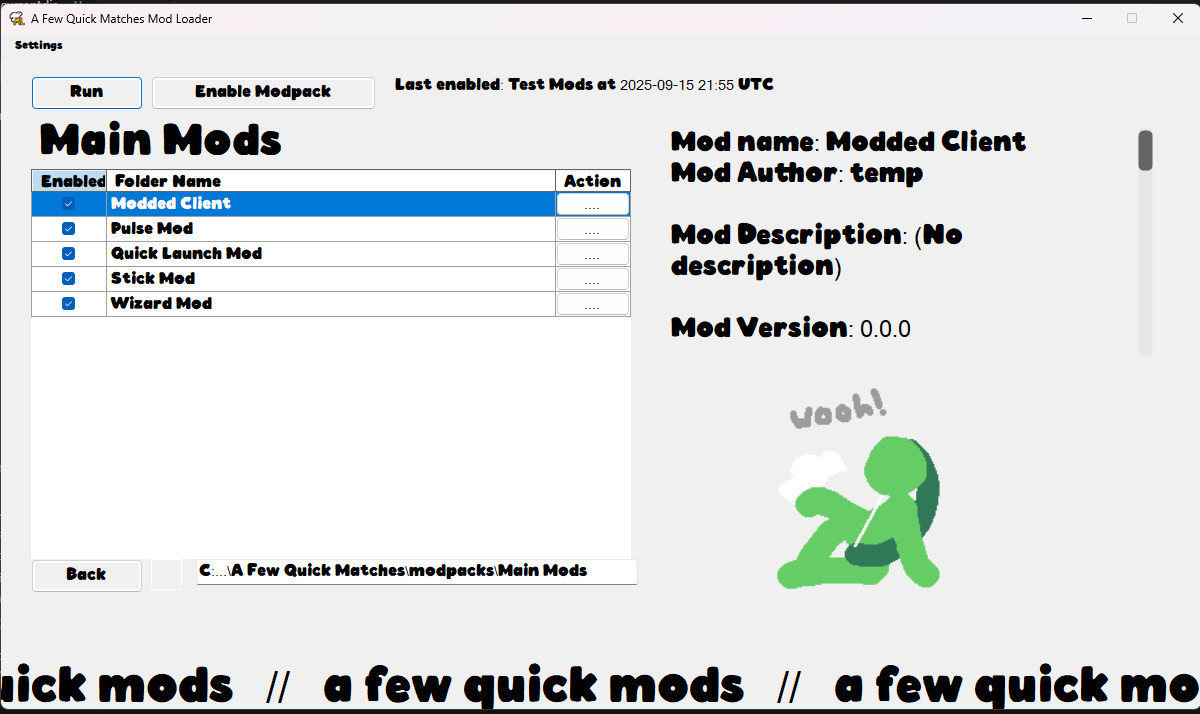 Quickloader GUI Mod Loader Modding Tool for A Few Quick Matches | AFQM Modding Tools