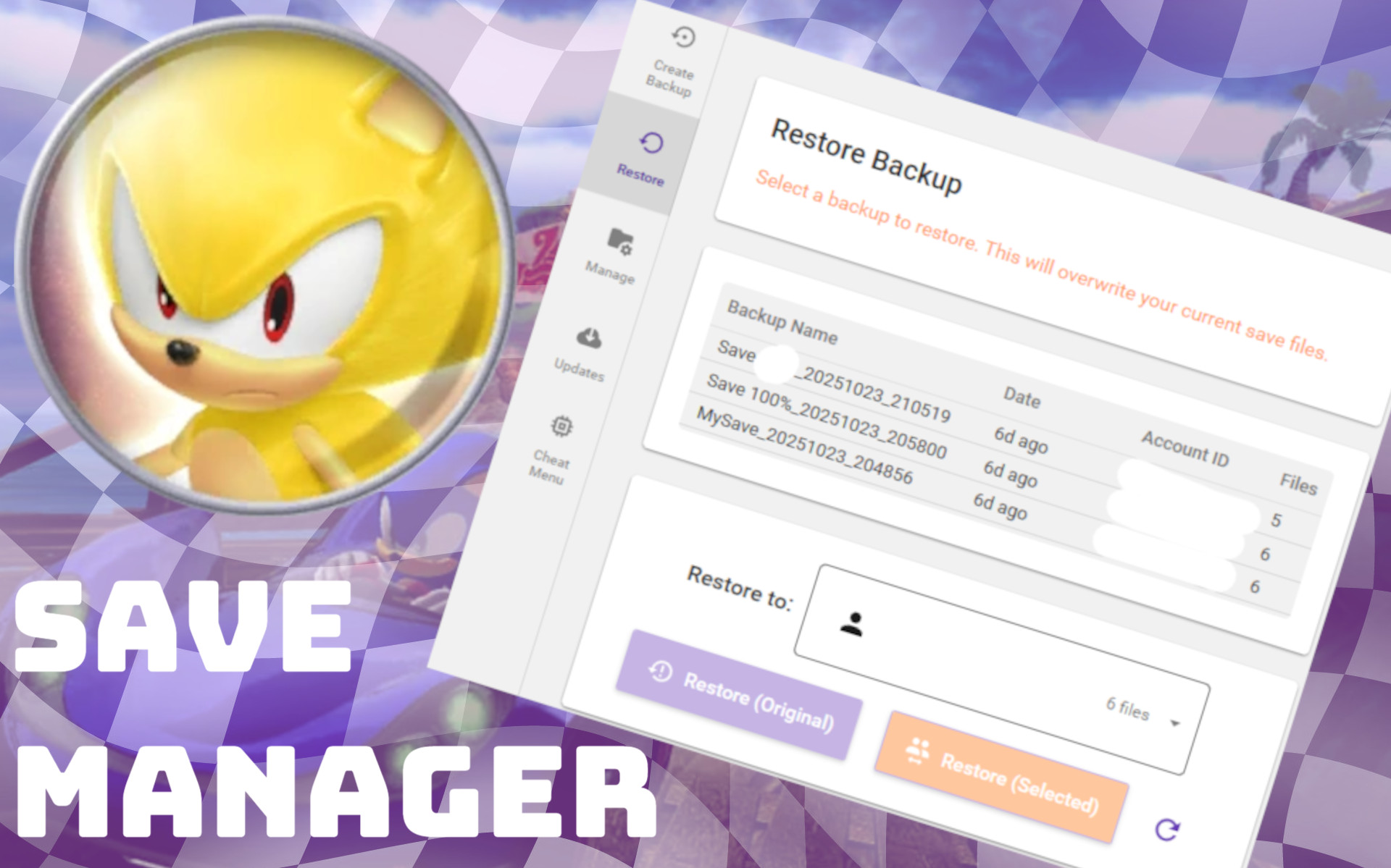 Sonic Racing: CrossWorlds Save Manager Modding Tool for Sonic Racing ...