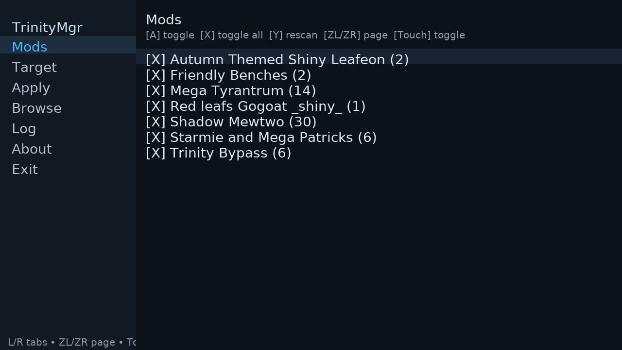 Trinity Mod Manager for Nintendo Switch Modding Tool for Pokémon Legends: Z-A | Pokemon ZA ...